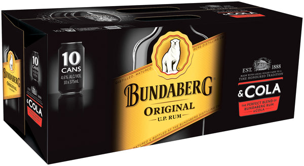 Bundaberg & Cola 10pk - 375 mL Cans - Stoneville Liquor